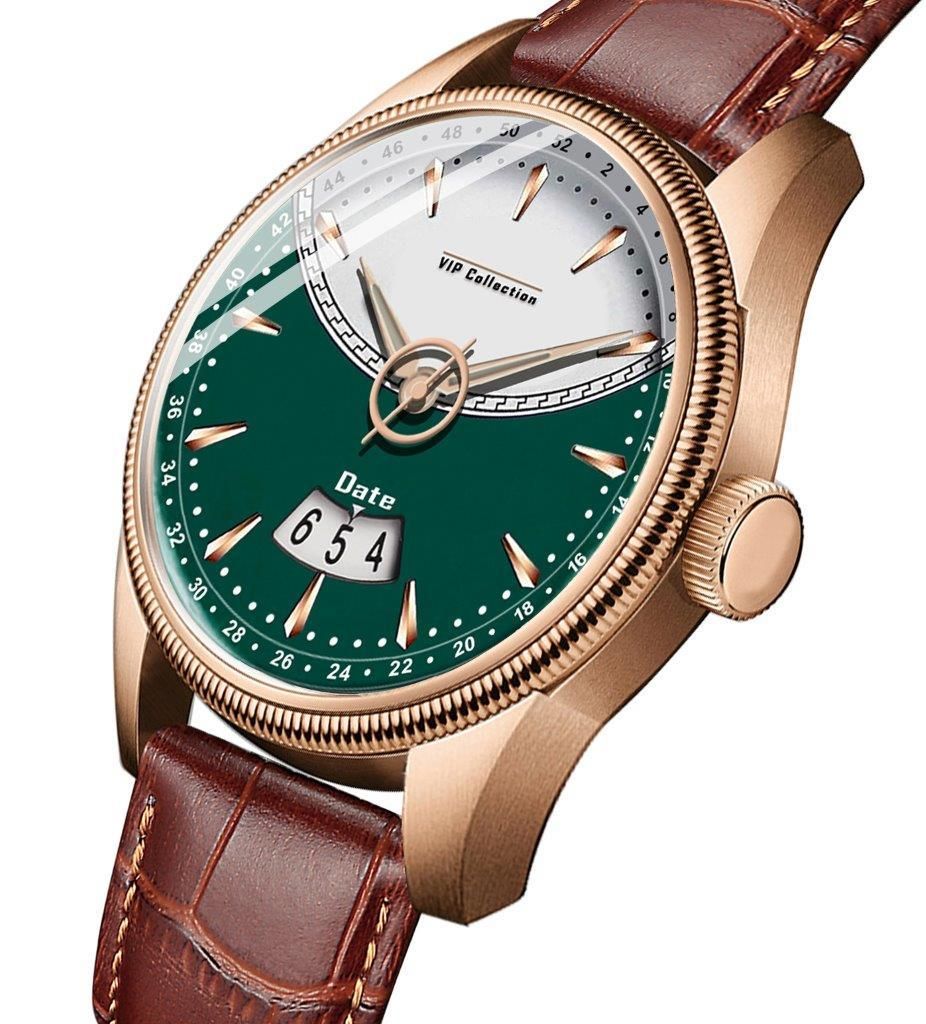 3D Glass Date Display Dial Leather Strap Analog Watch - For Men ...